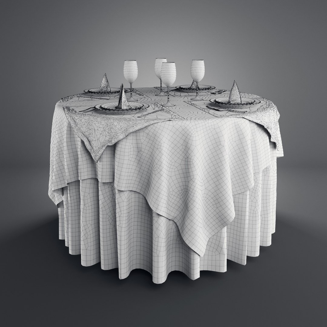 3d Realistic Table Setting Model