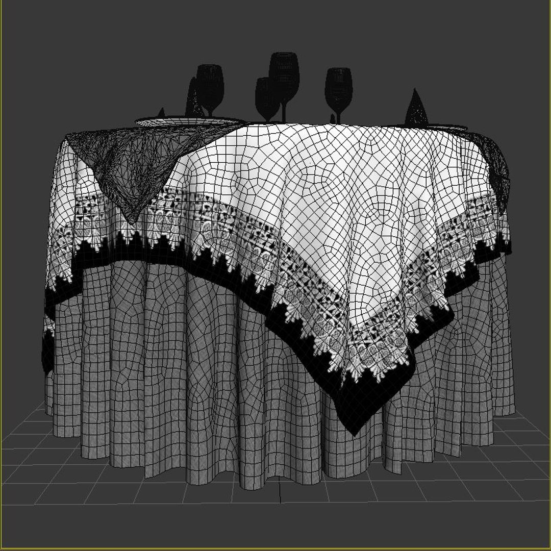 3d Realistic Table Setting Model