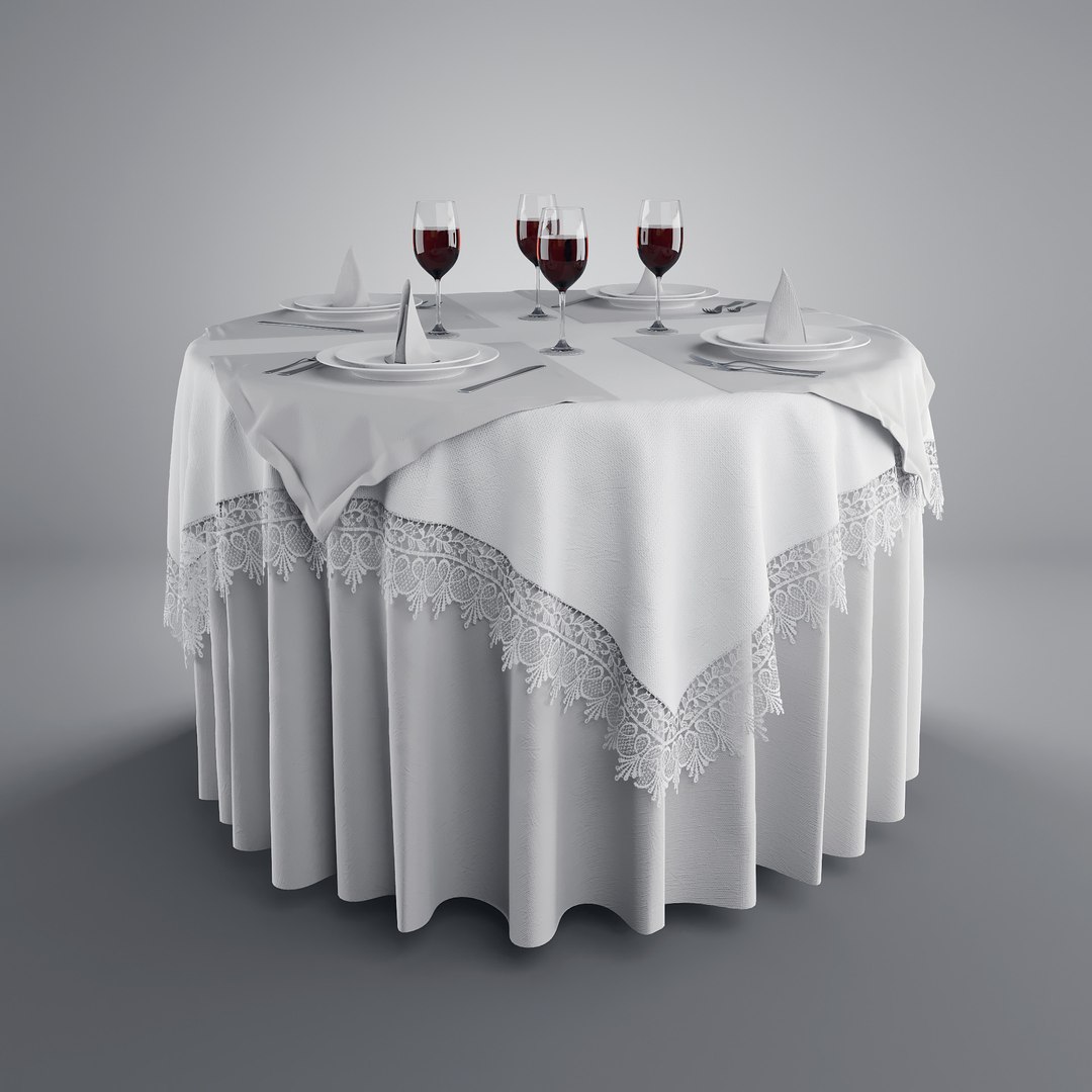 3d Realistic Table Setting Model