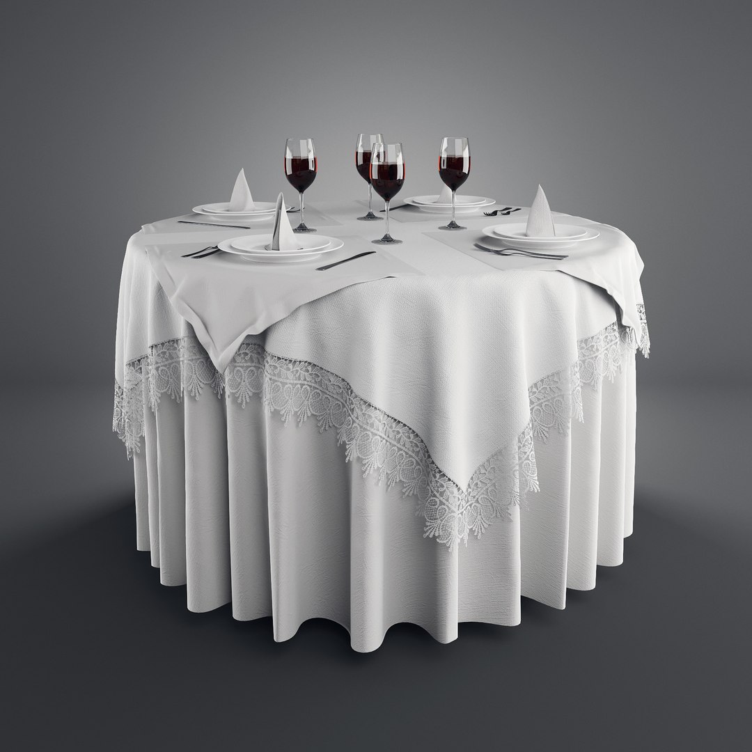 3d Realistic Table Setting Model