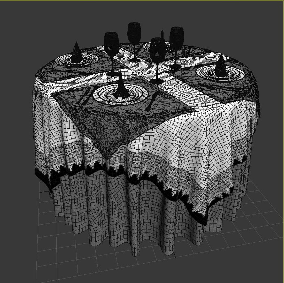 3d Realistic Table Setting Model