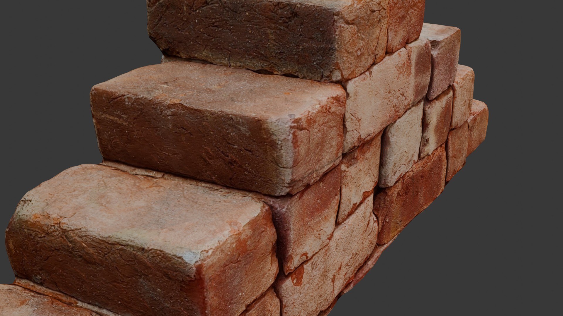 Aged Brick Staircase 3D Model - TurboSquid 2396175