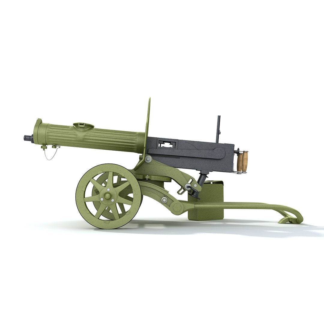 m1910 maxim machine gun 3d max