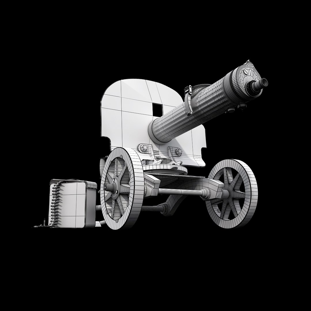 m1910 maxim machine gun 3d max