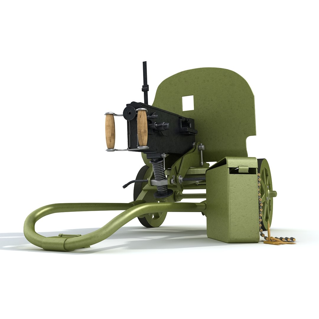 m1910 maxim machine gun 3d max