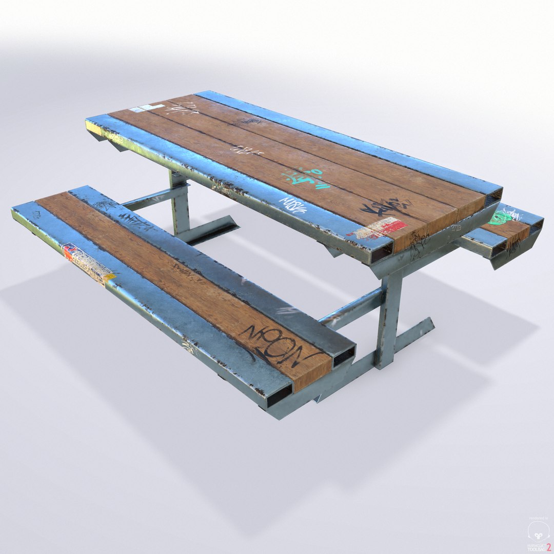 3d Skate Park Bench Pbr Model