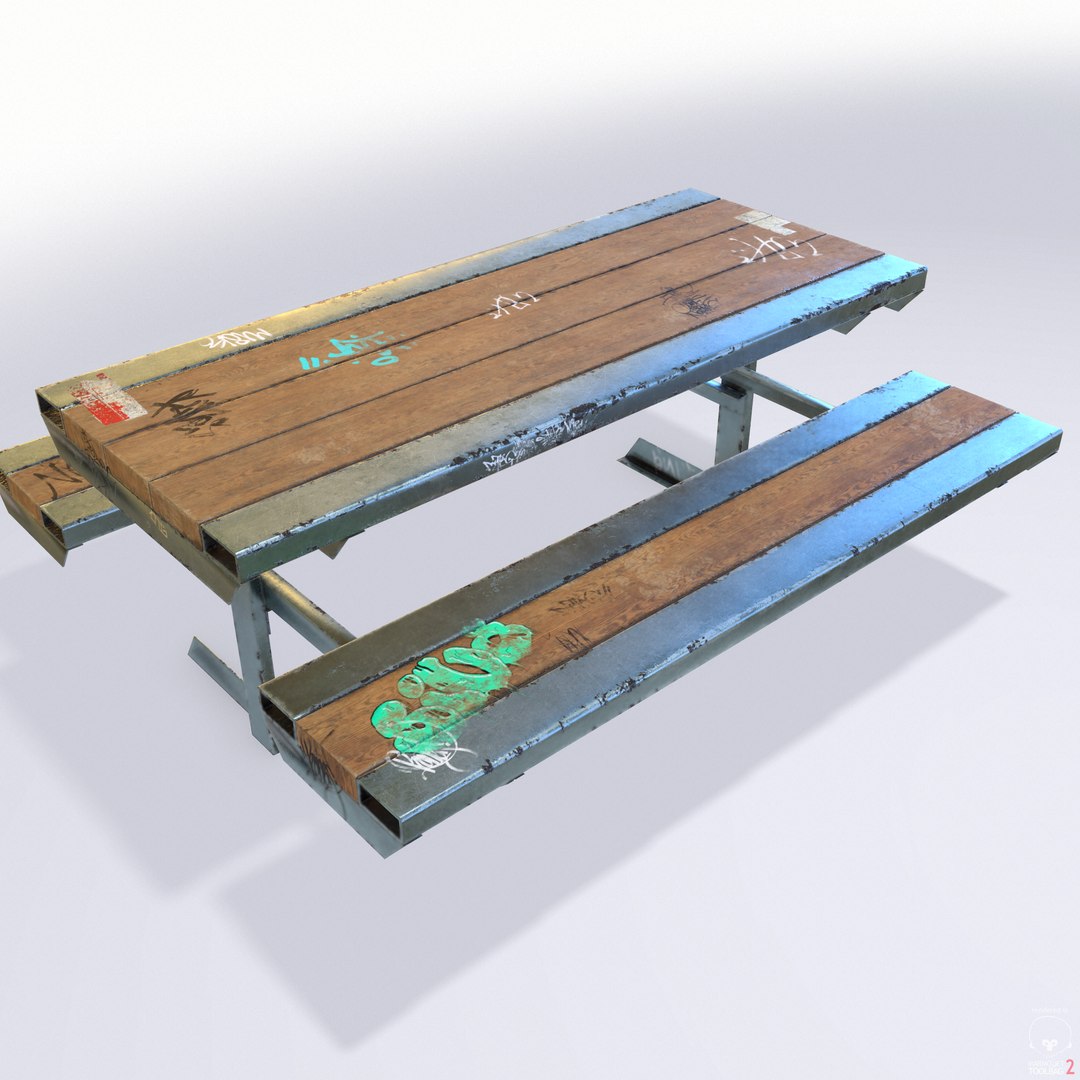 3d Skate Park Bench Pbr Model