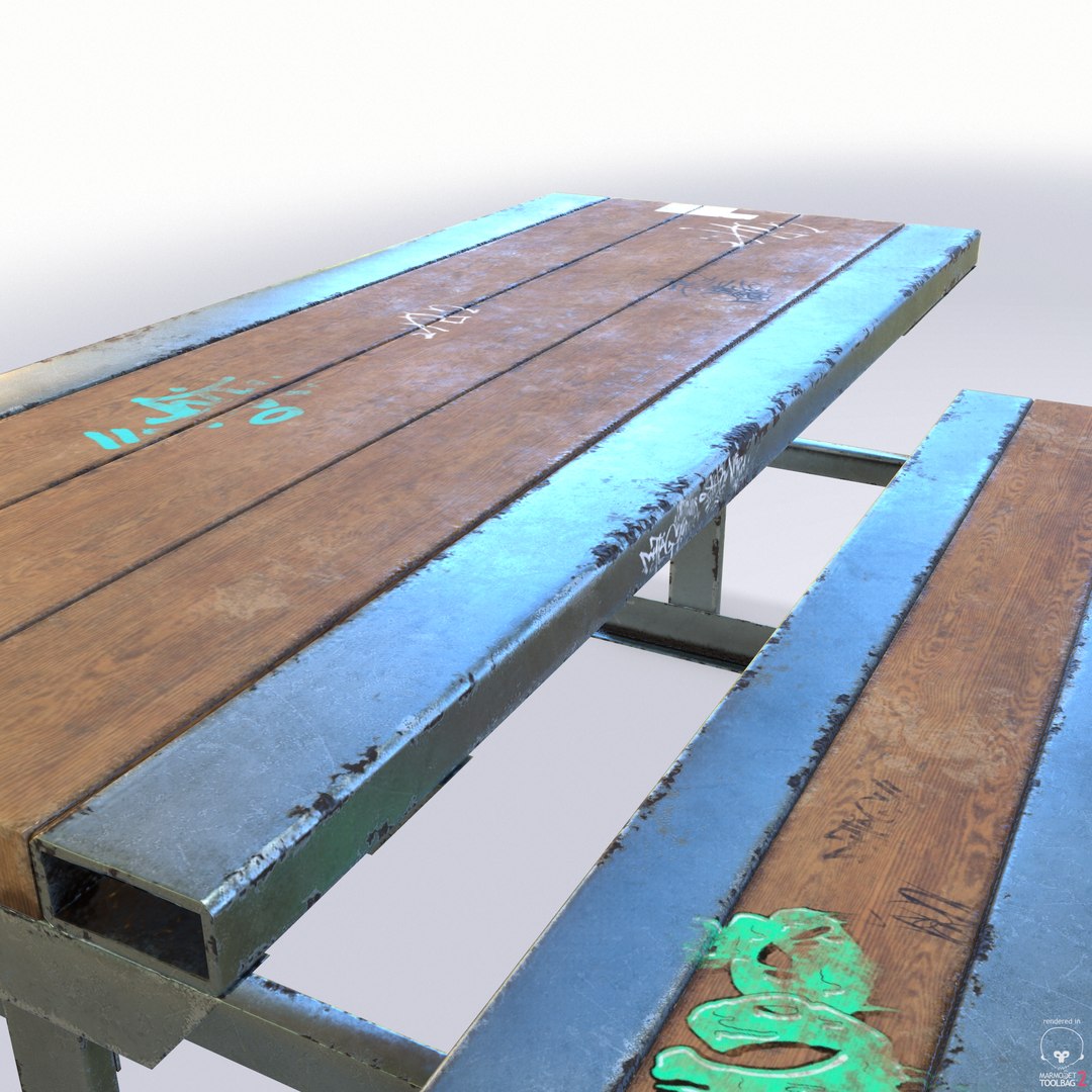 3d Skate Park Bench Pbr Model
