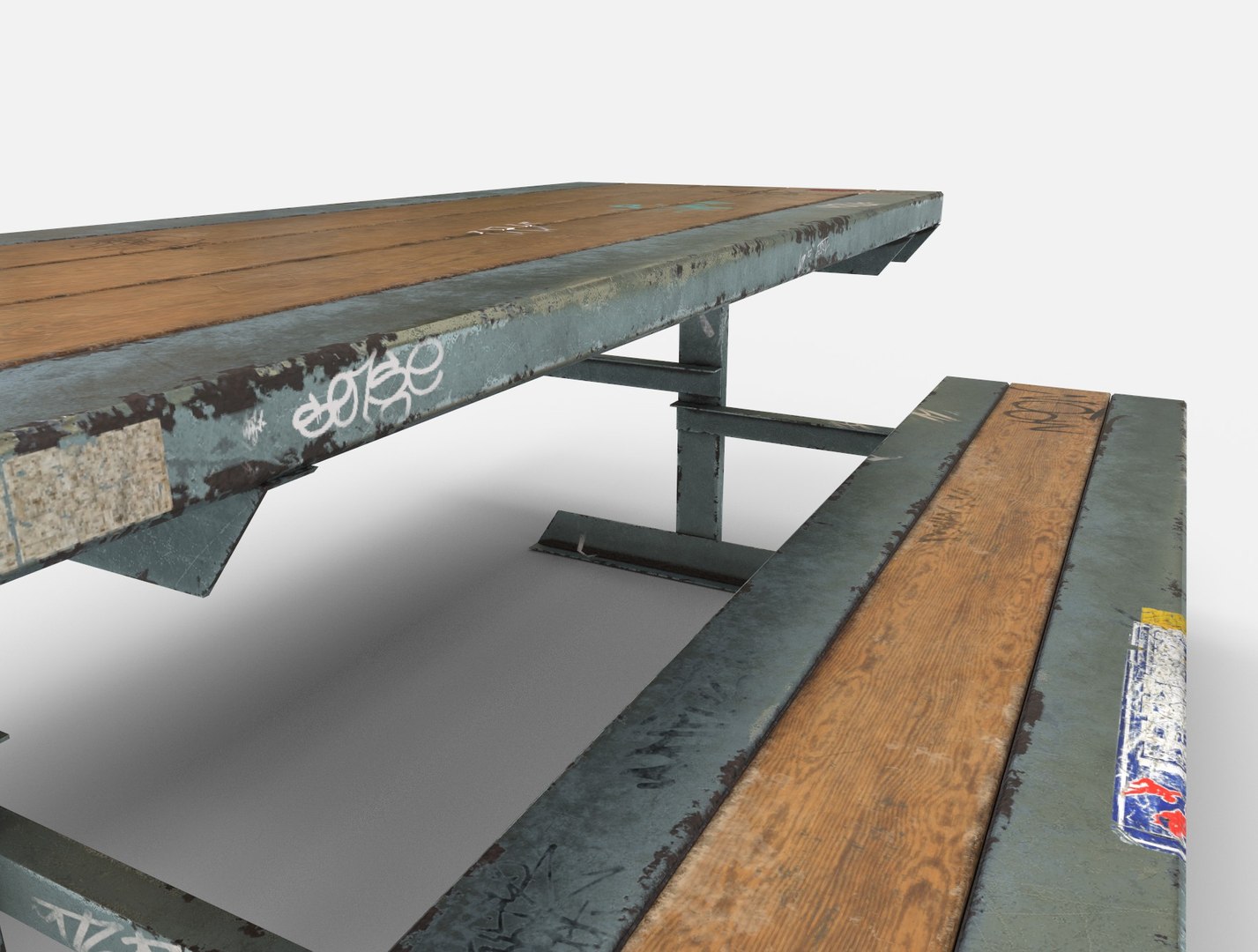 3d Skate Park Bench Pbr Model