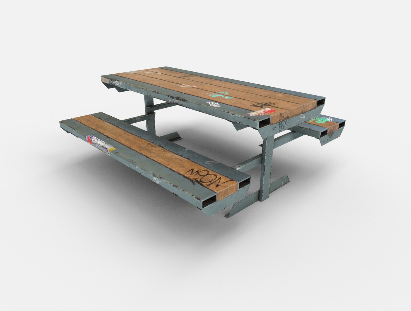 3d Skate Park Bench Pbr Model
