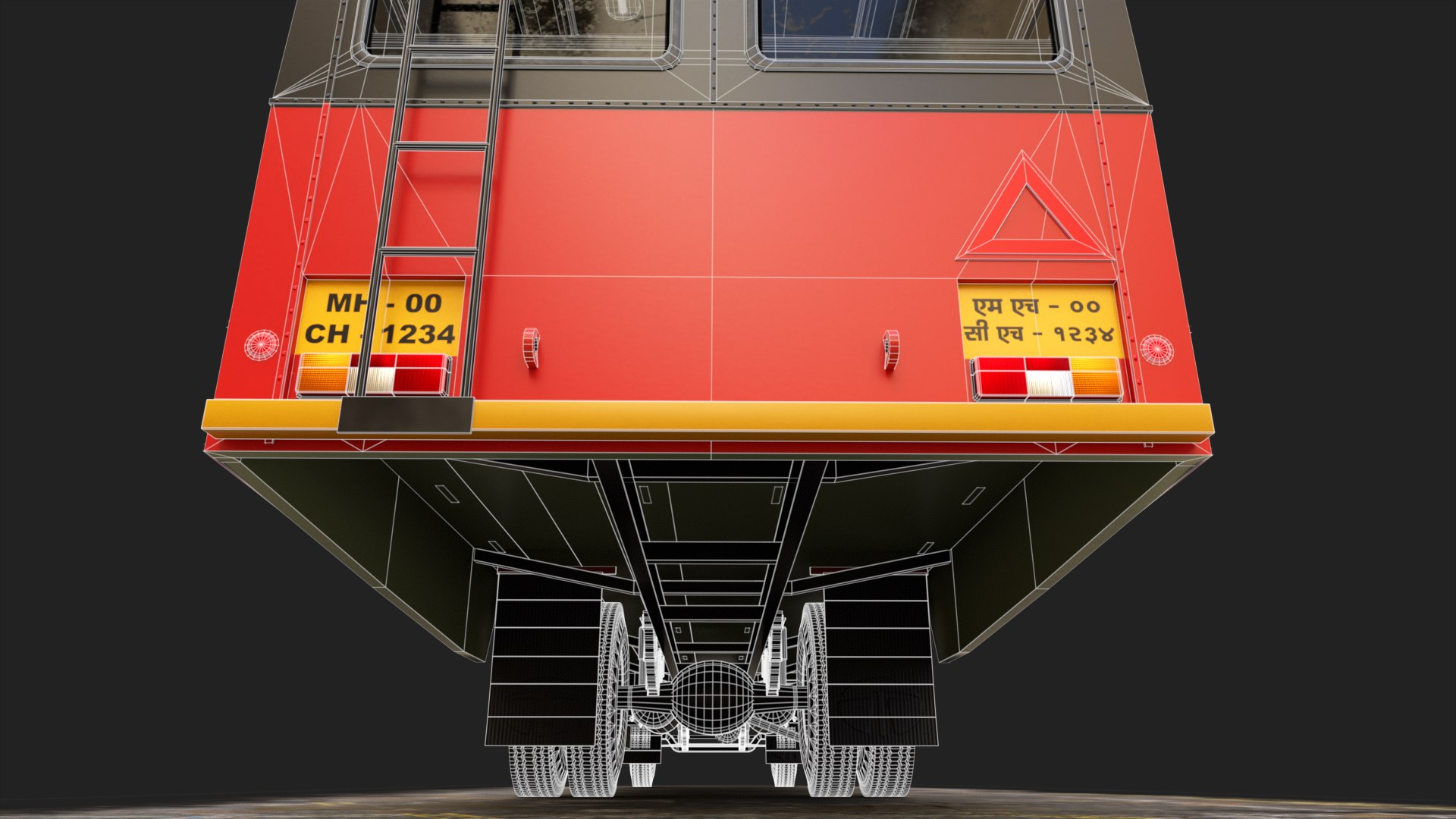 Indian ST Bus V2 Red Black Model - TurboSquid 2286493