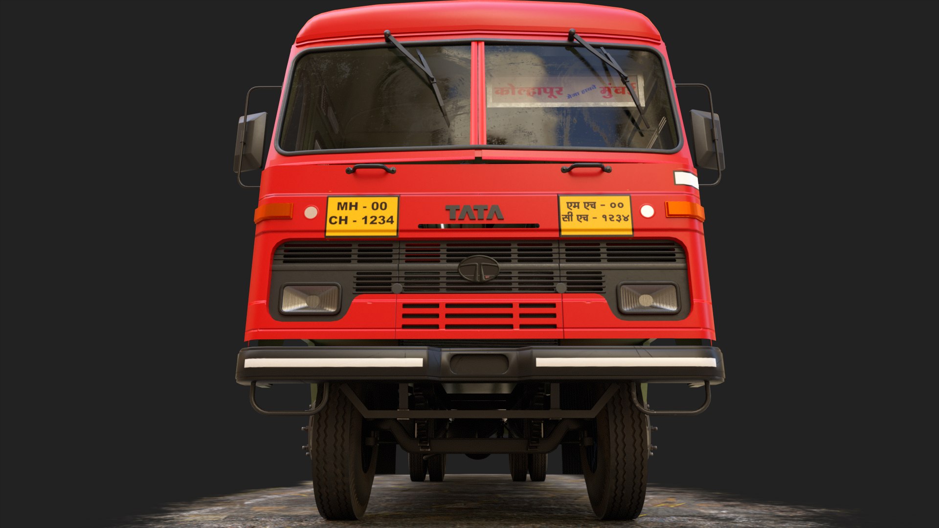 Indian ST Bus V2 Red Black Model - TurboSquid 2286493