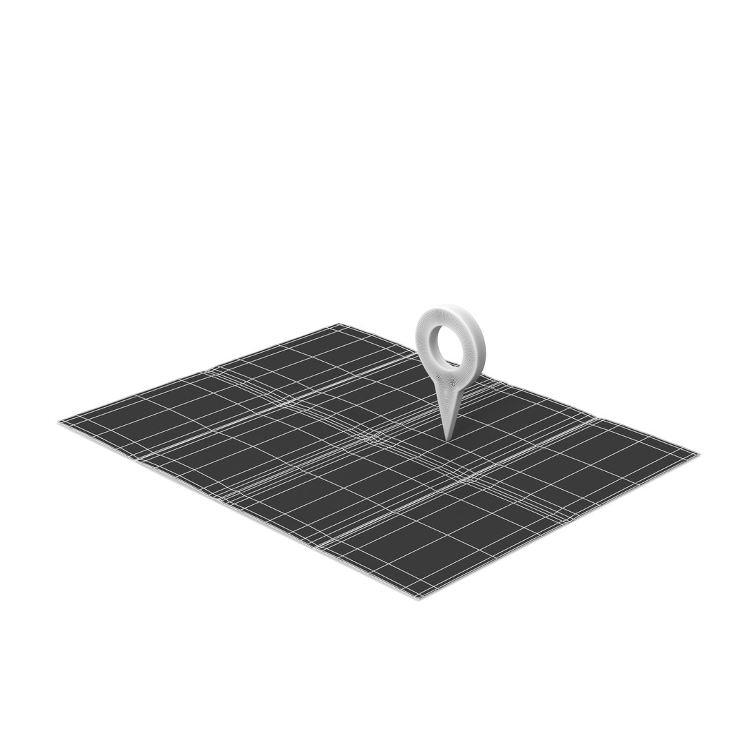 Map Paper And Pin 3D Model - TurboSquid 2193283
