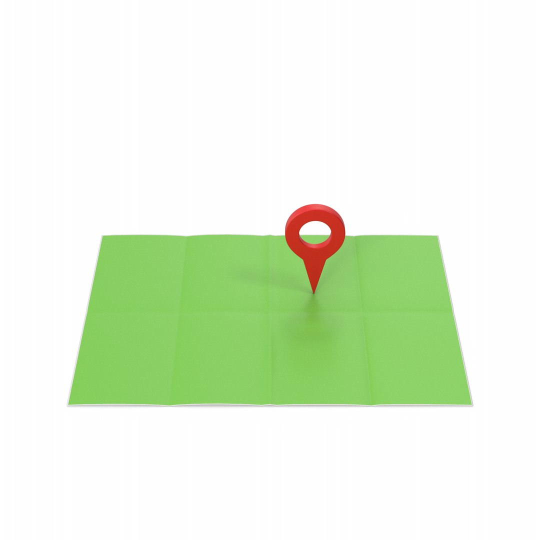 Map Paper And Pin 3D Model - TurboSquid 2193283
