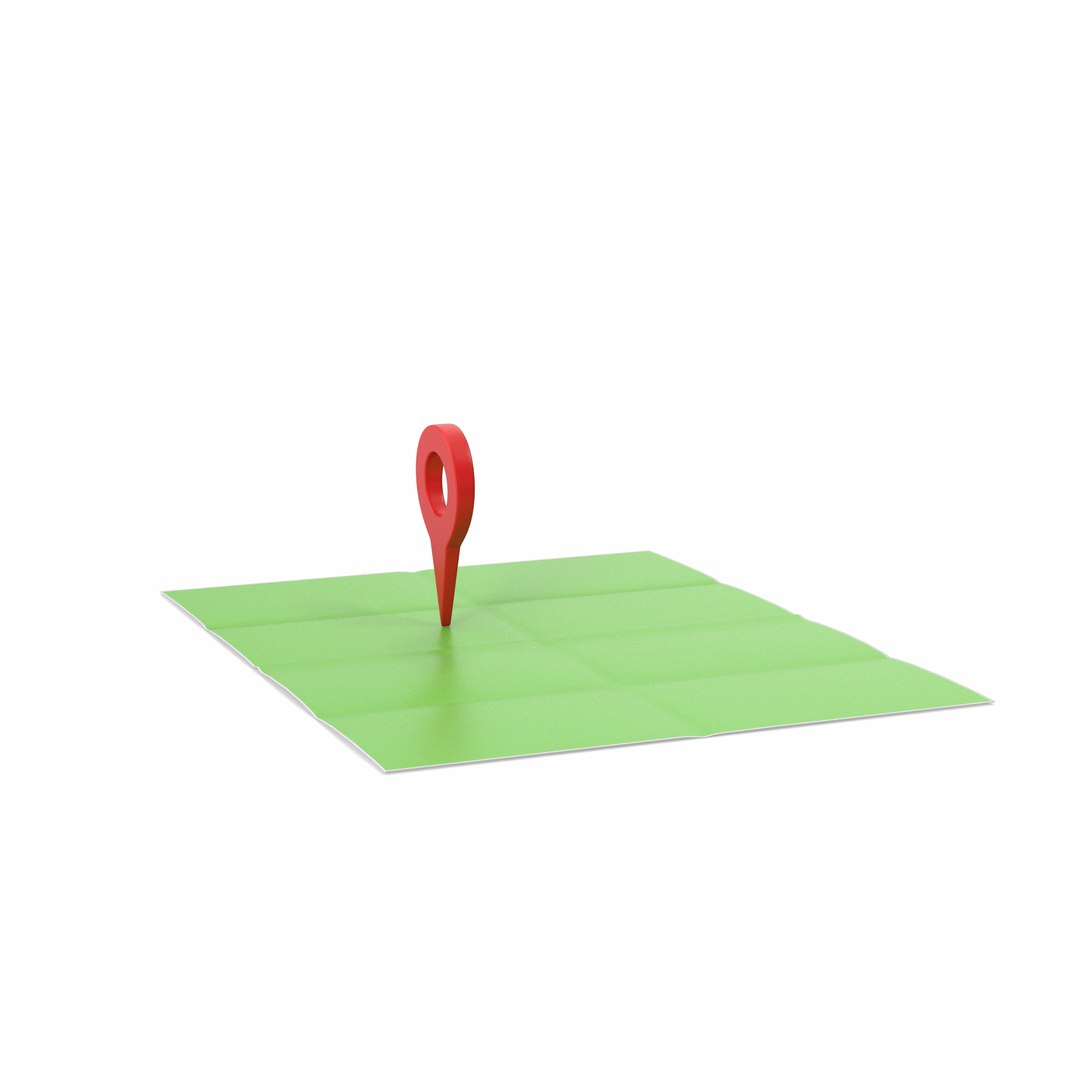 Map Paper And Pin 3D Model - TurboSquid 2193283