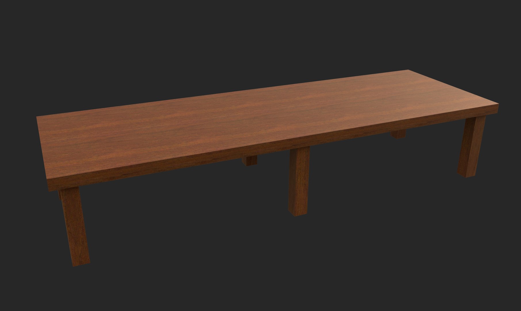 Free 3D Big Wood Table Model - TurboSquid 2423799