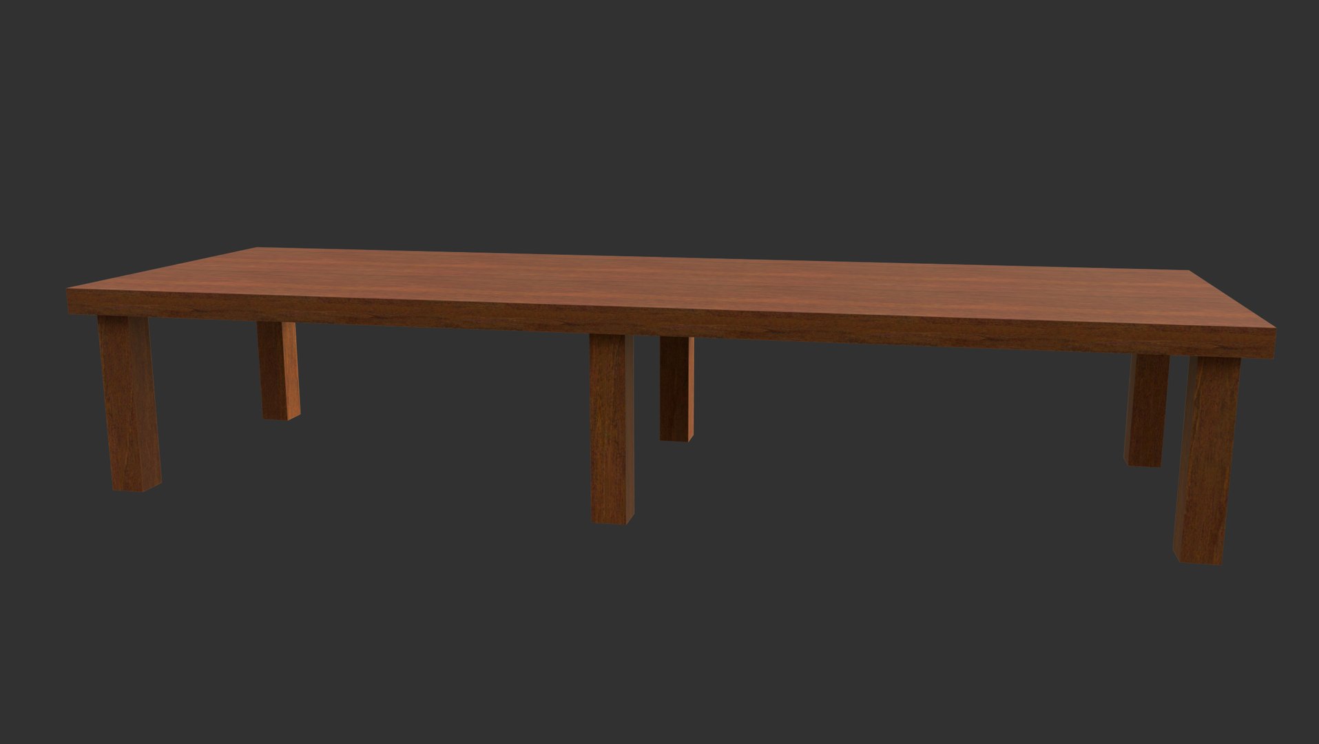 Free 3D Big Wood Table Model - TurboSquid 2423799
