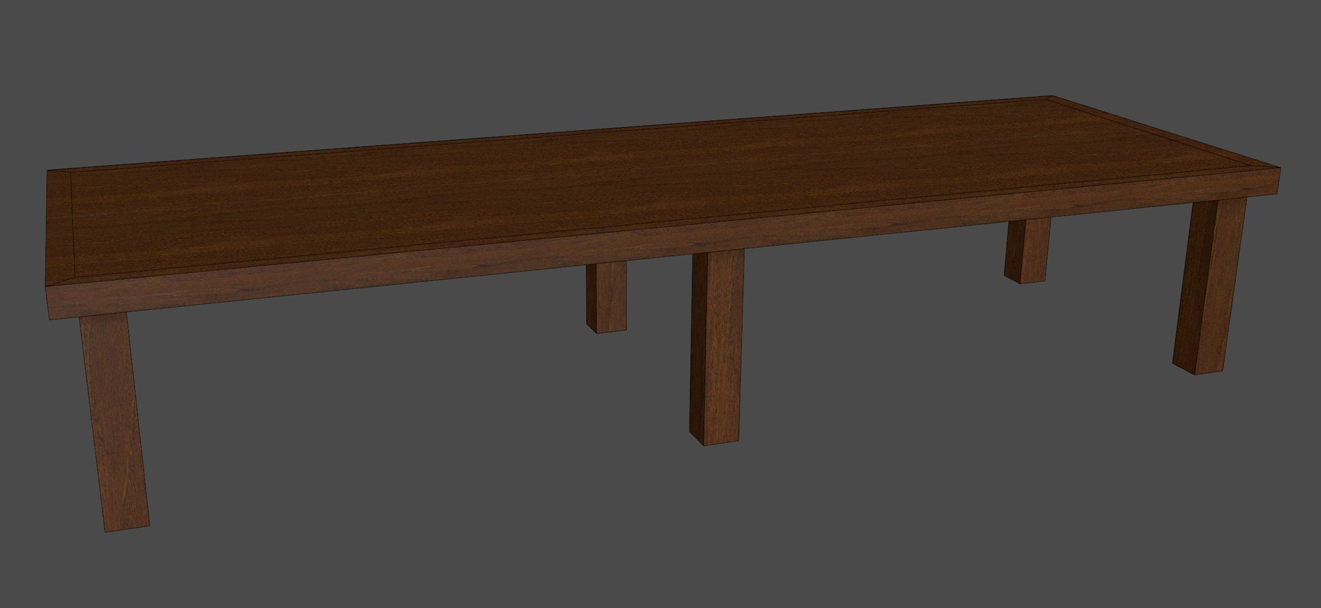 Free 3D Big Wood Table Model - TurboSquid 2423799