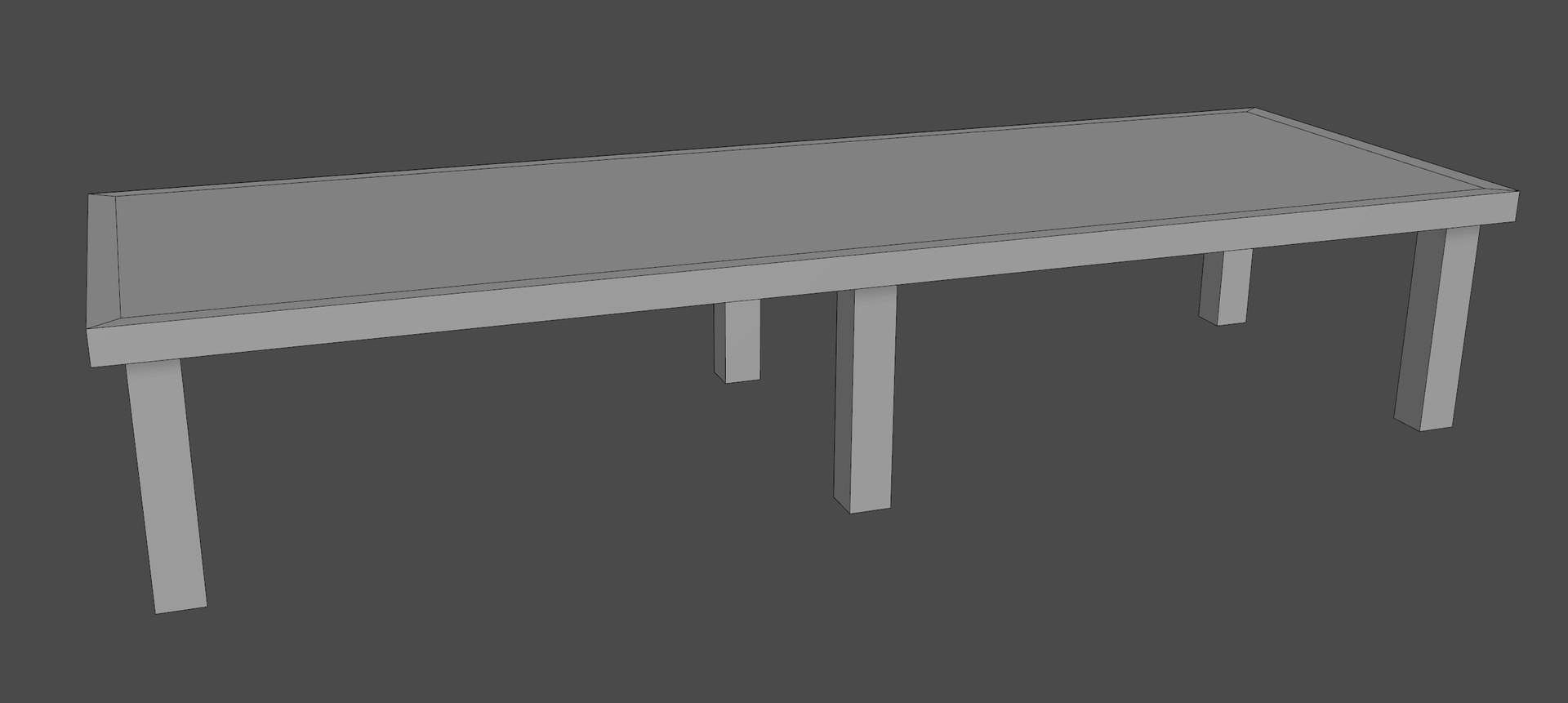 Free 3D Big Wood Table Model - TurboSquid 2423799