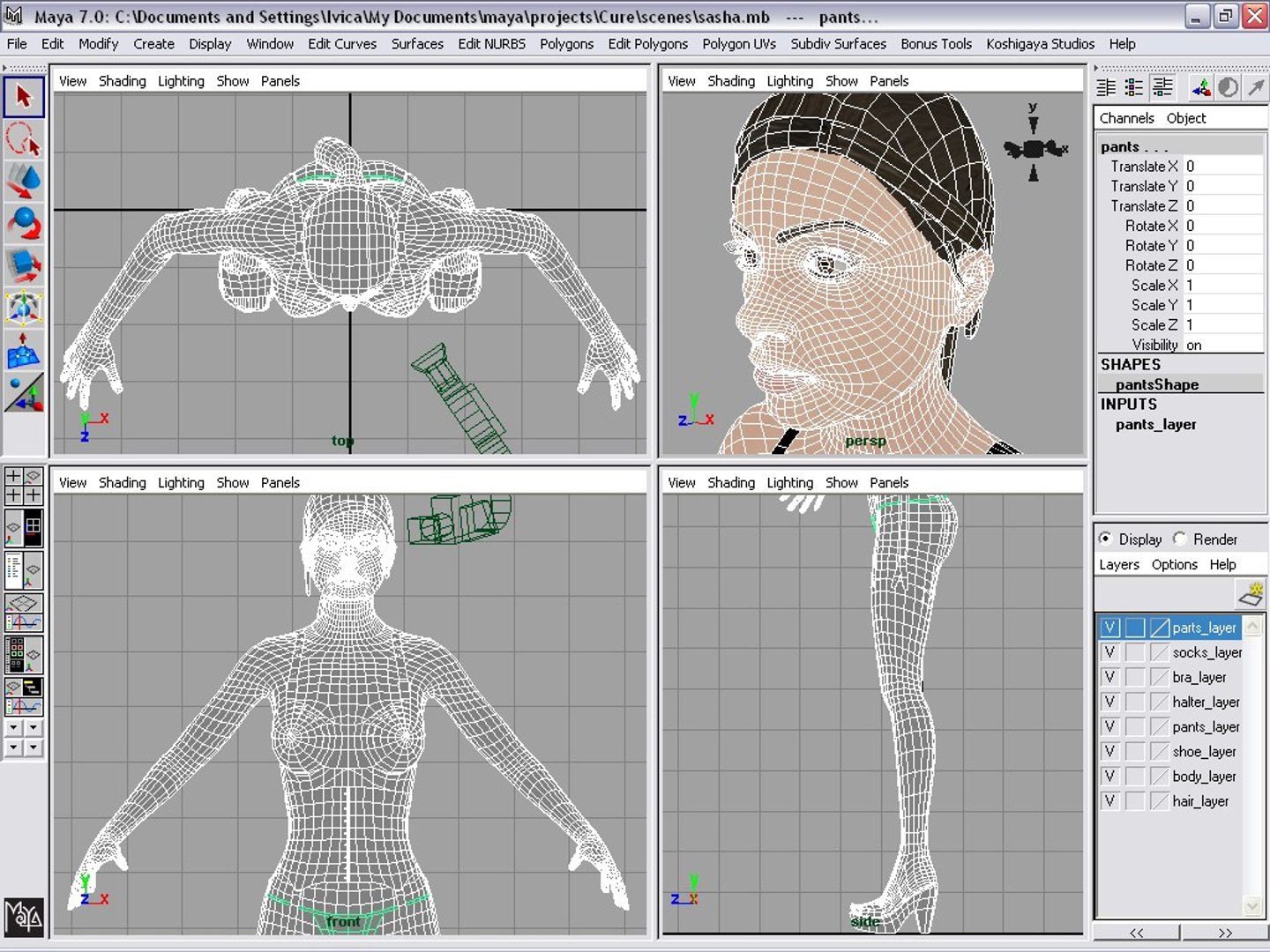Female Character Sasha 3d Model