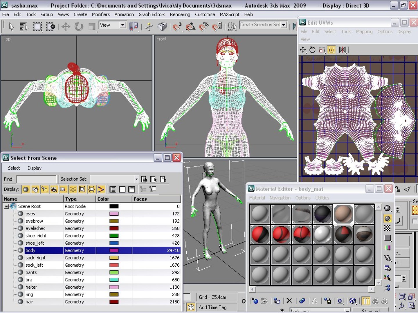 Female Character Sasha 3d Model
