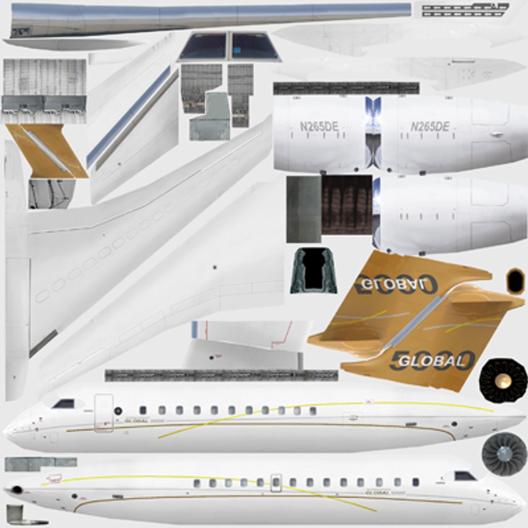 3d Bombardier Global 5000
