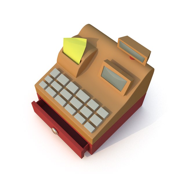 stylized cartoon cash register obj