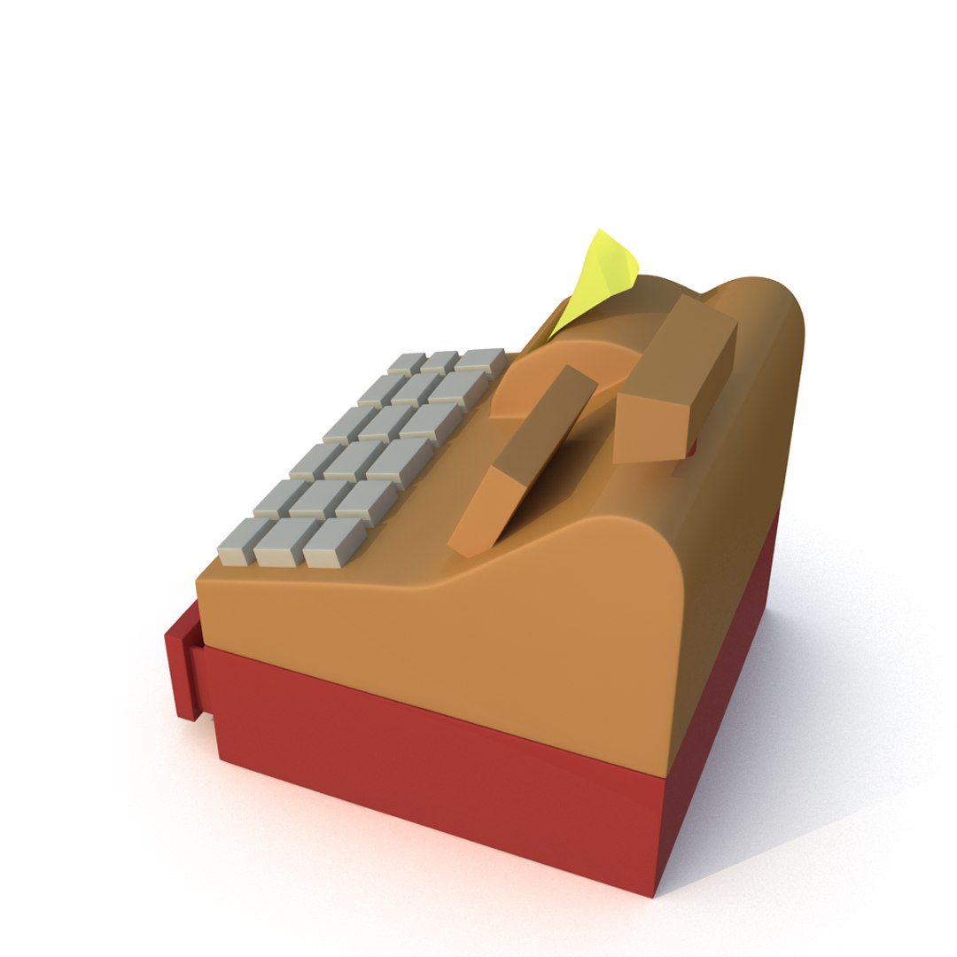 Stylized Cartoon Cash Register Obj