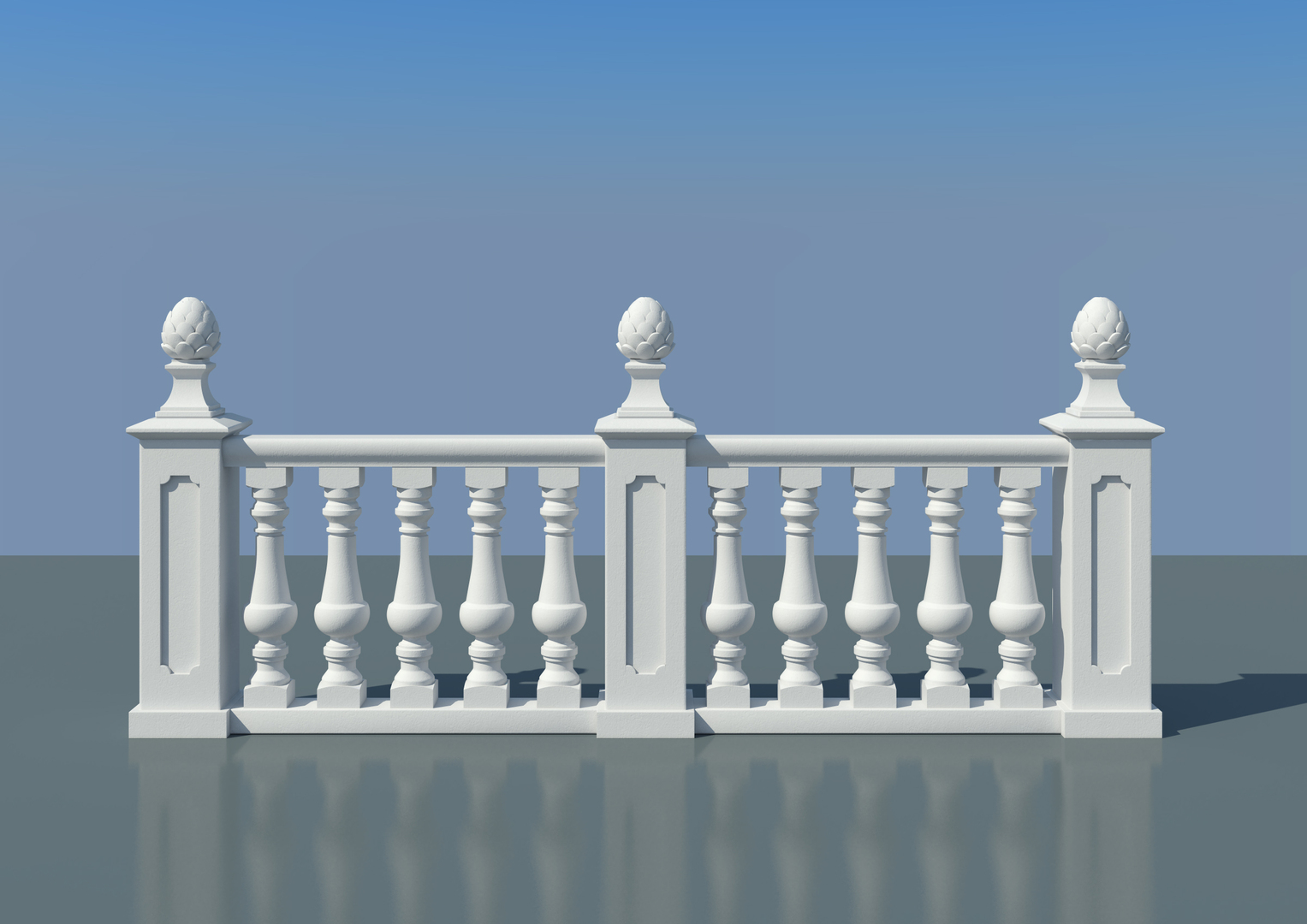 free balustrade 3d model