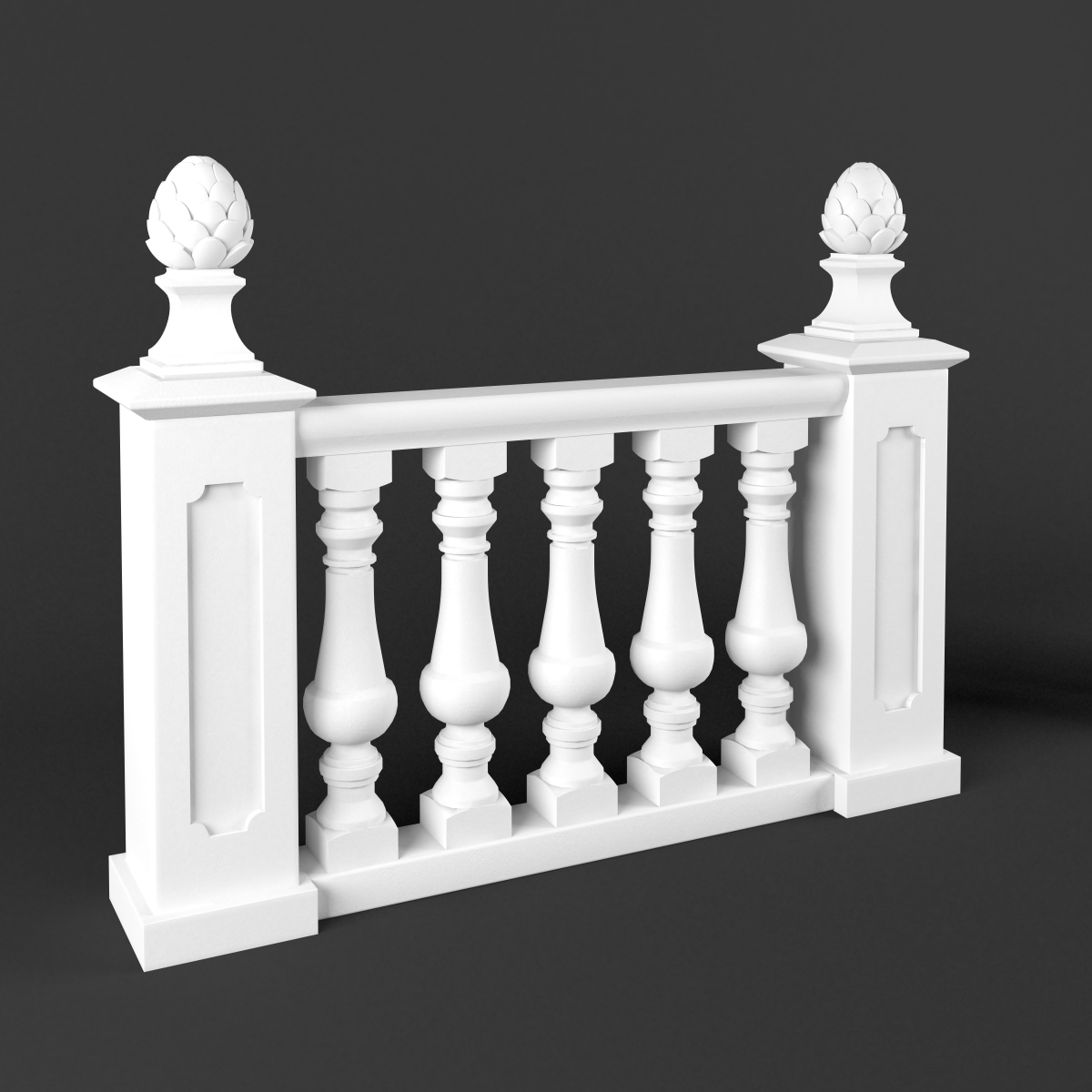 free balustrade 3d model