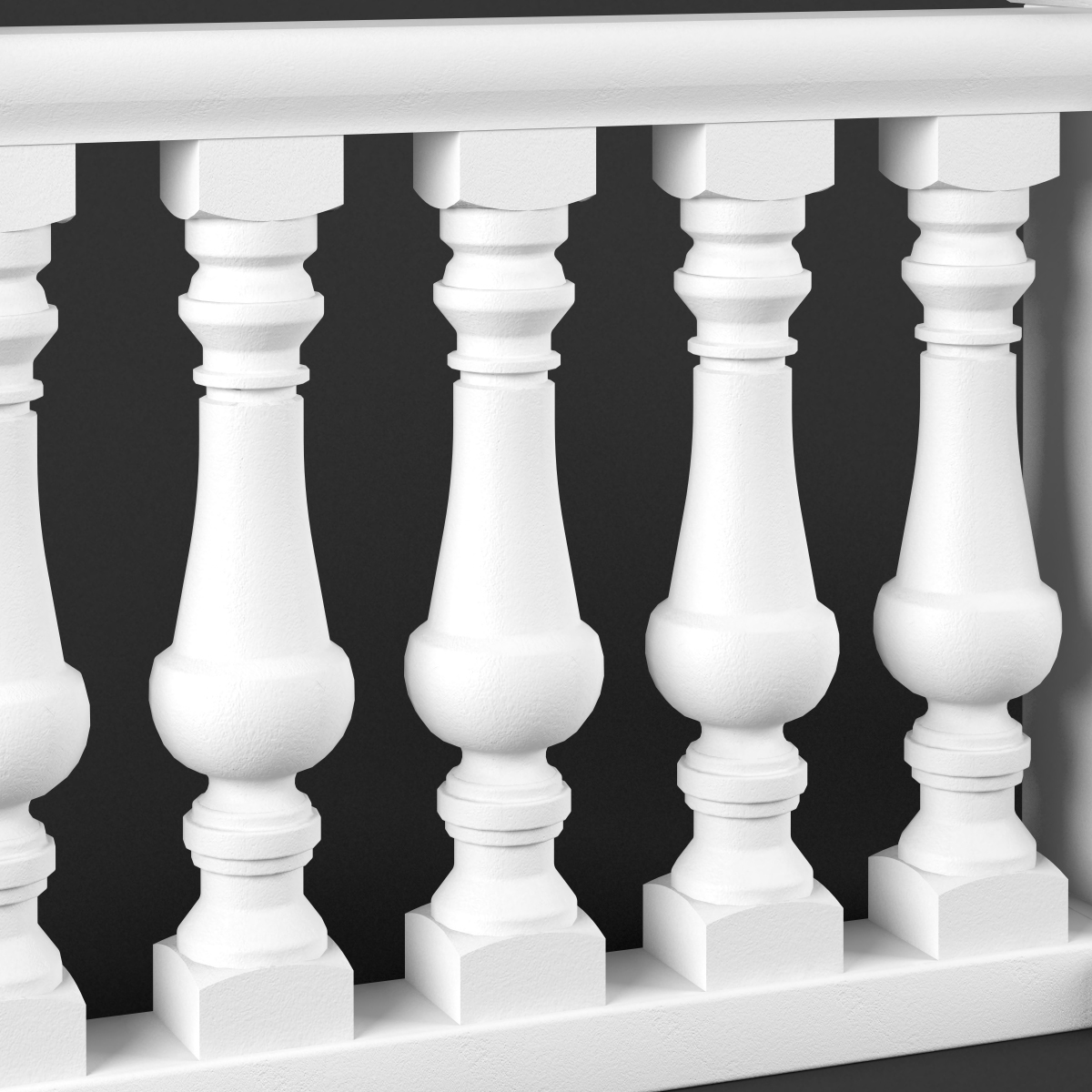 free balustrade 3d model