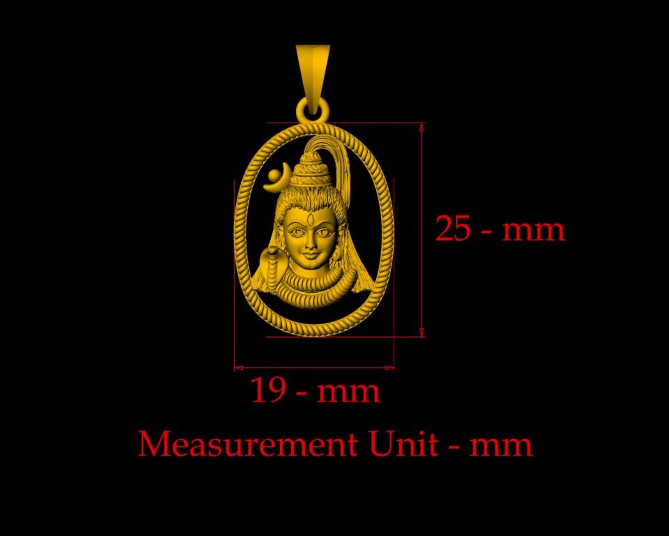 3D Lord Shiva Pendant - 0087 - TurboSquid 2380099