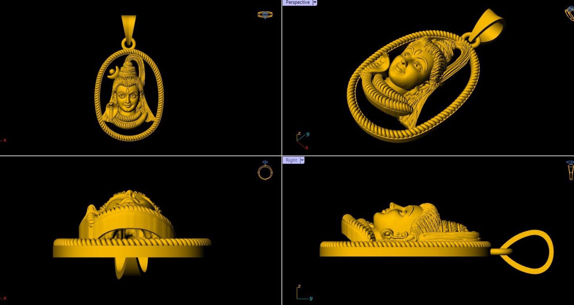 3D Lord Shiva Pendant - 0087 - TurboSquid 2380099
