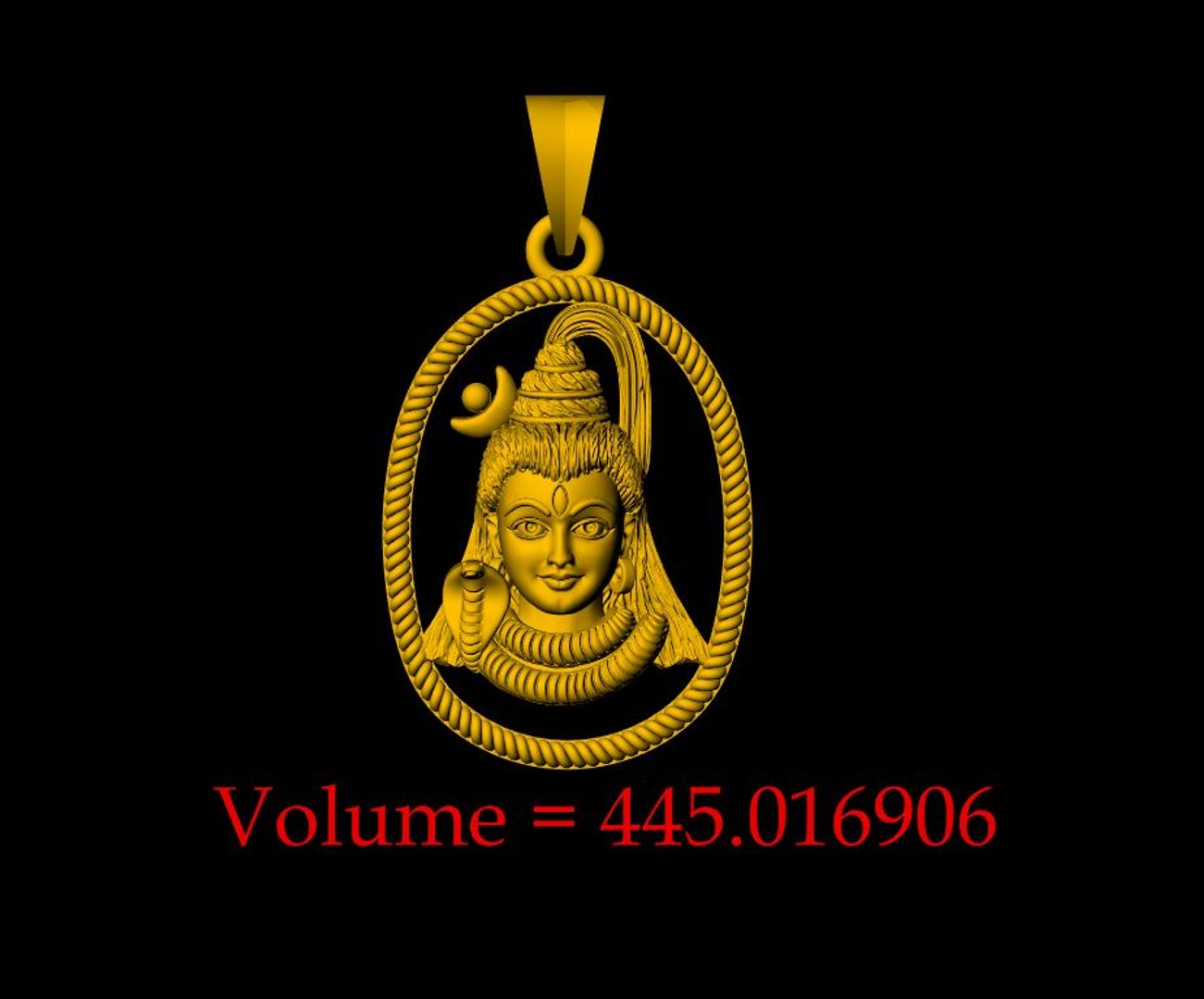 3D Lord Shiva Pendant - 0087 - TurboSquid 2380099