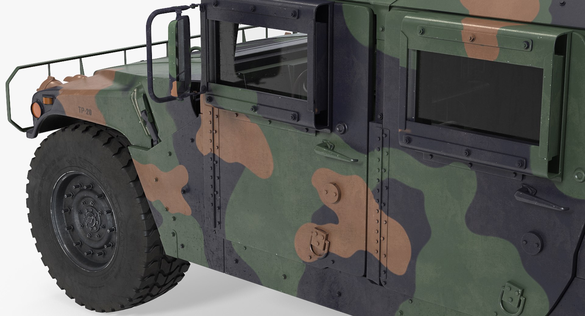 3d humvee m1151 rigged camo model