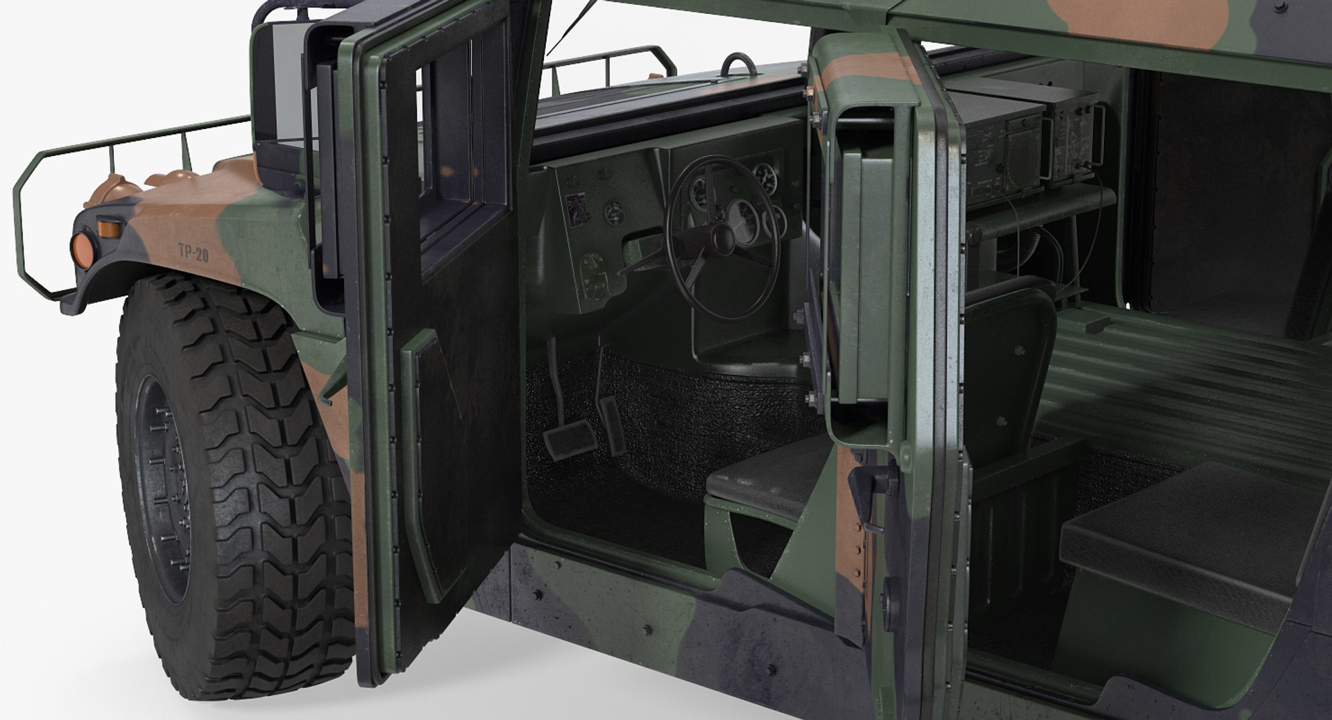 3d humvee m1151 rigged camo model