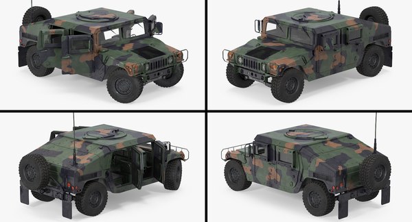 3d humvee m1151 rigged camo model