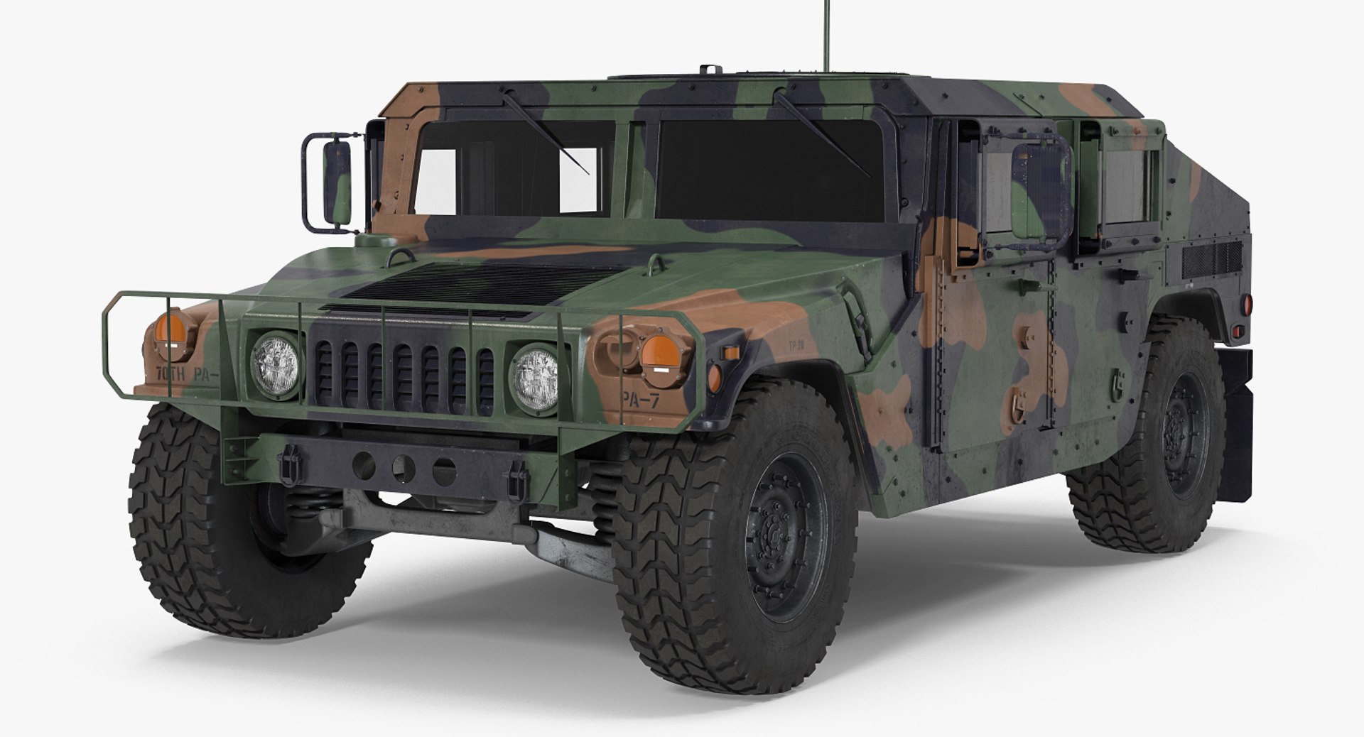 3d humvee m1151 rigged camo model
