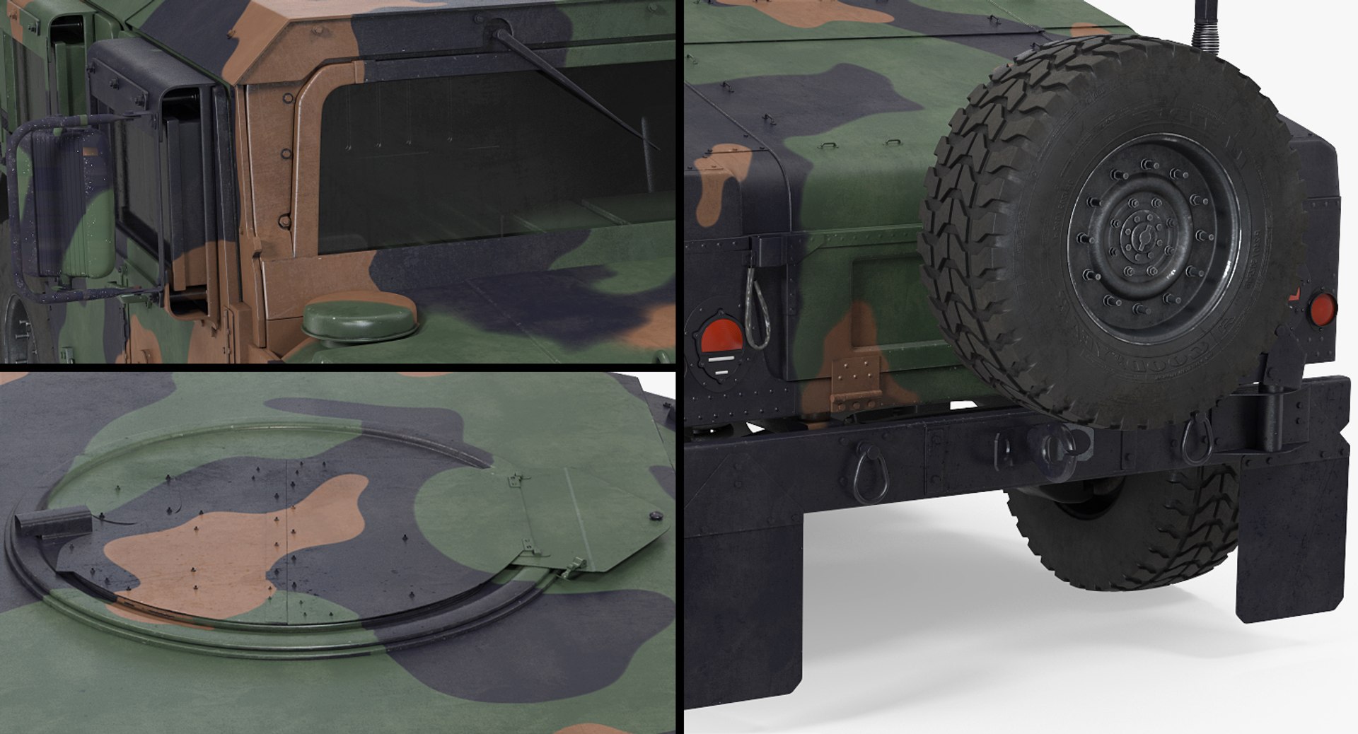 3d humvee m1151 rigged camo model