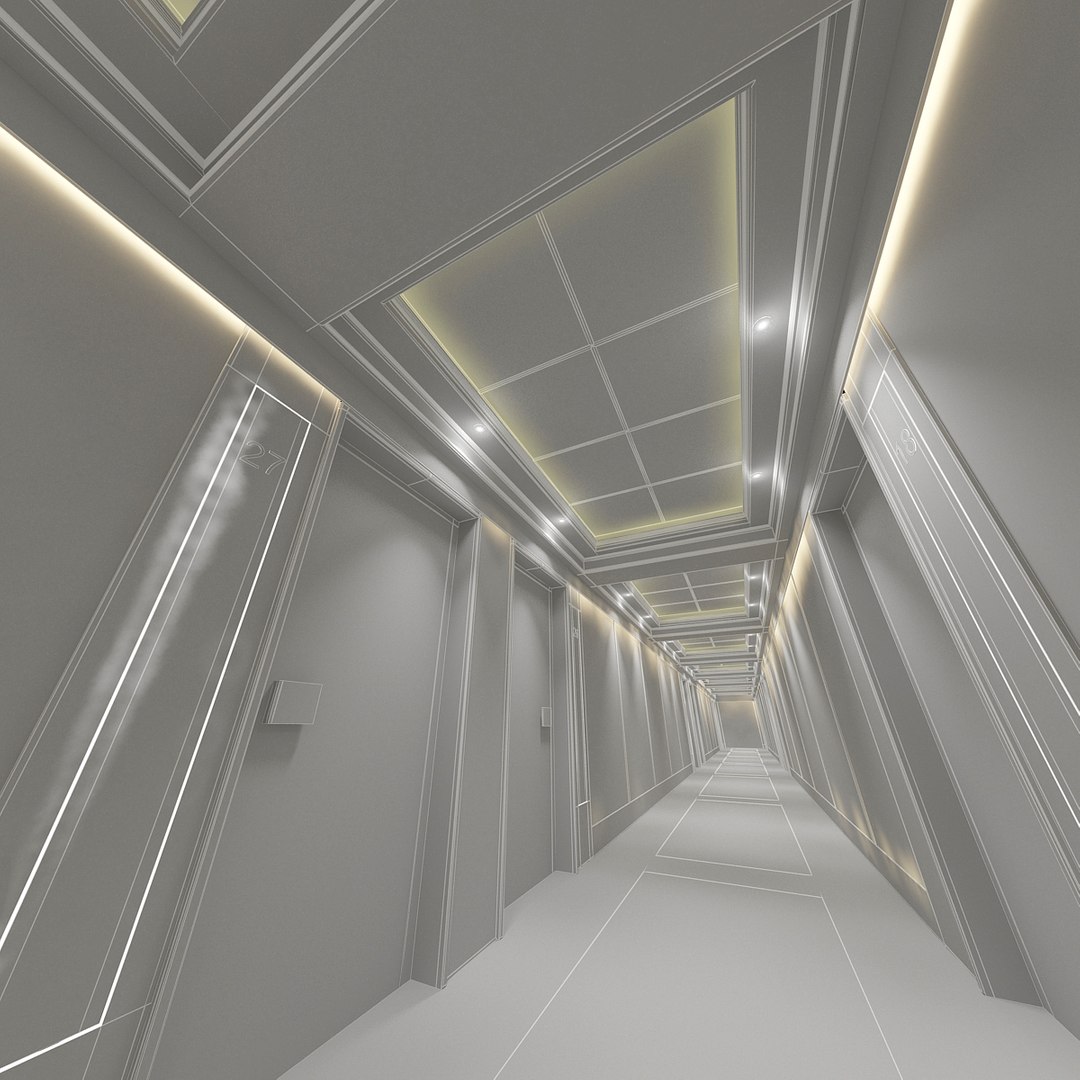 3D corridor interior - TurboSquid 1407543