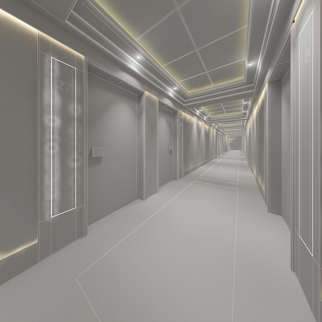 3D corridor interior - TurboSquid 1407543