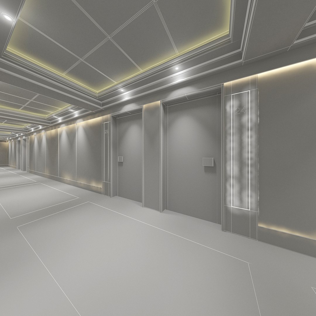 3D corridor interior - TurboSquid 1407543