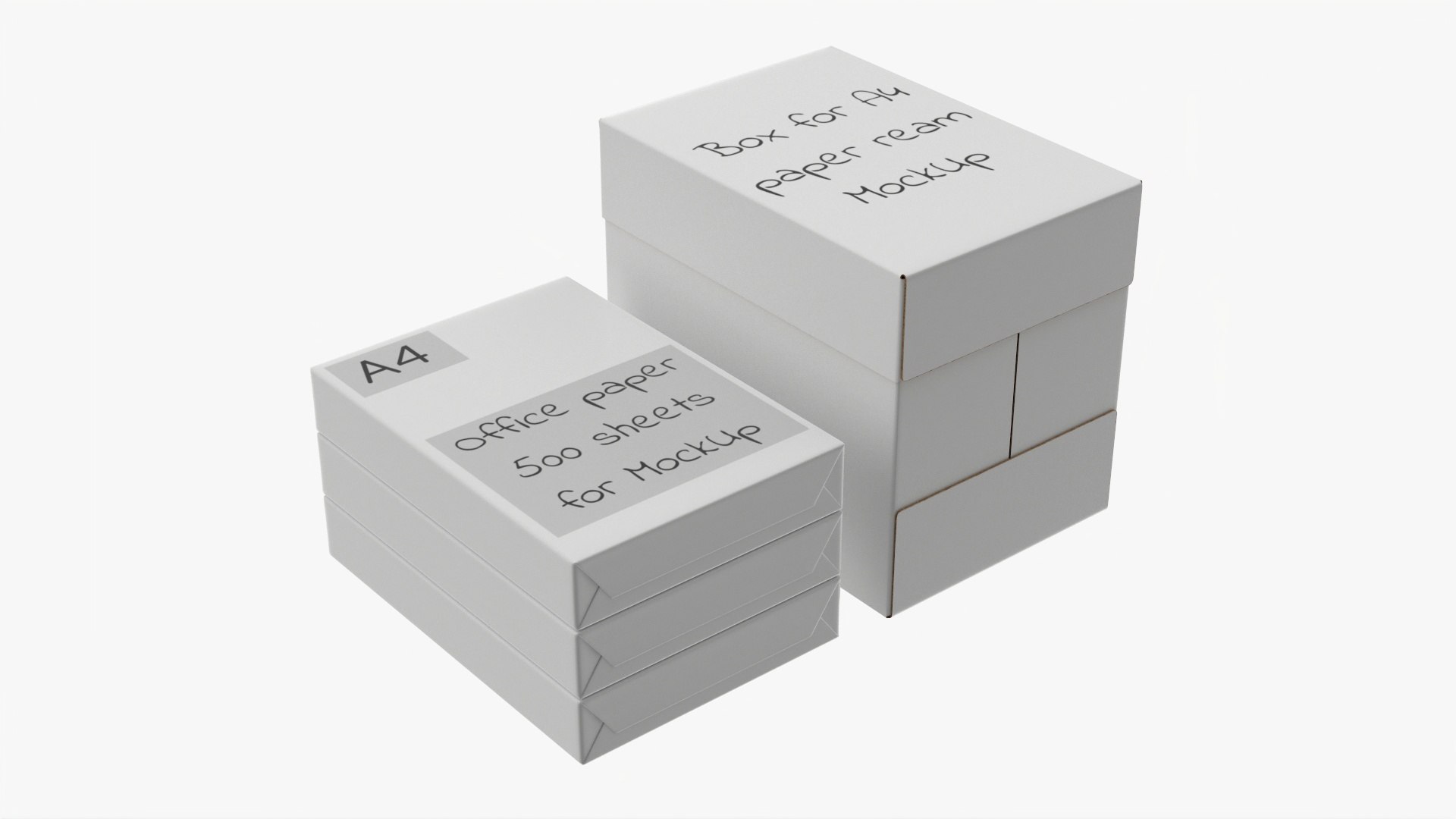 3D Office Paper A4 5 Reams Box - TurboSquid 1760664