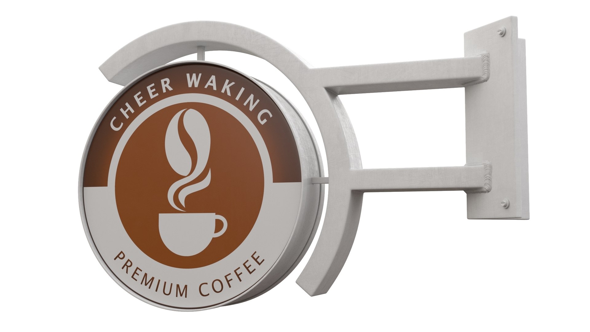 Corner Coffee Shop Signage Wall Mounted Model - TurboSquid 2274239