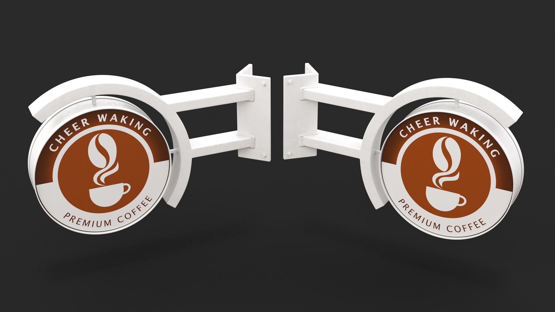 Corner Coffee Shop Signage Wall Mounted Model - TurboSquid 2274239