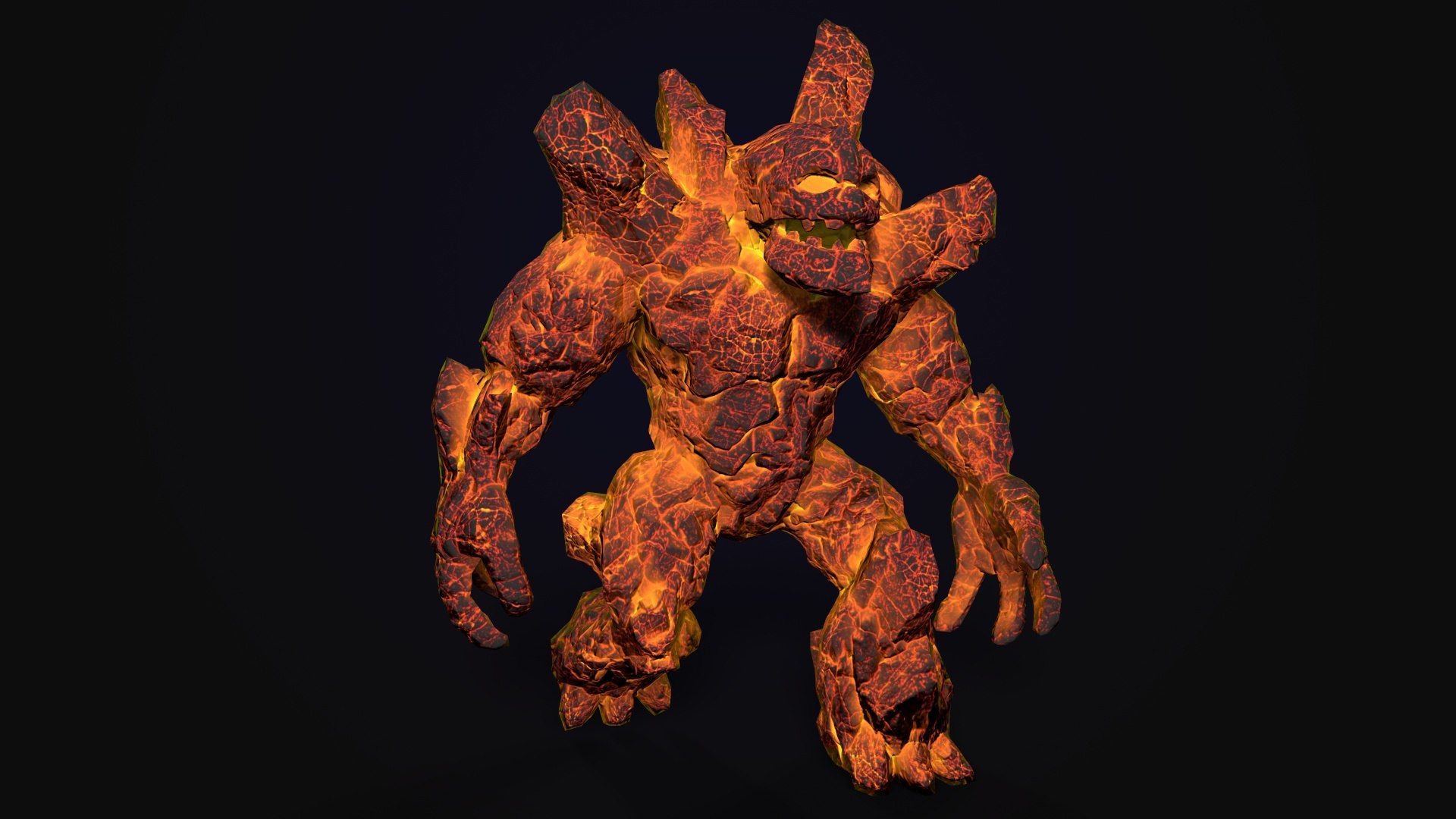 3D Stone Golem Lava Stone Ice Iron Low-poly 3D Model Model - TurboSquid ...