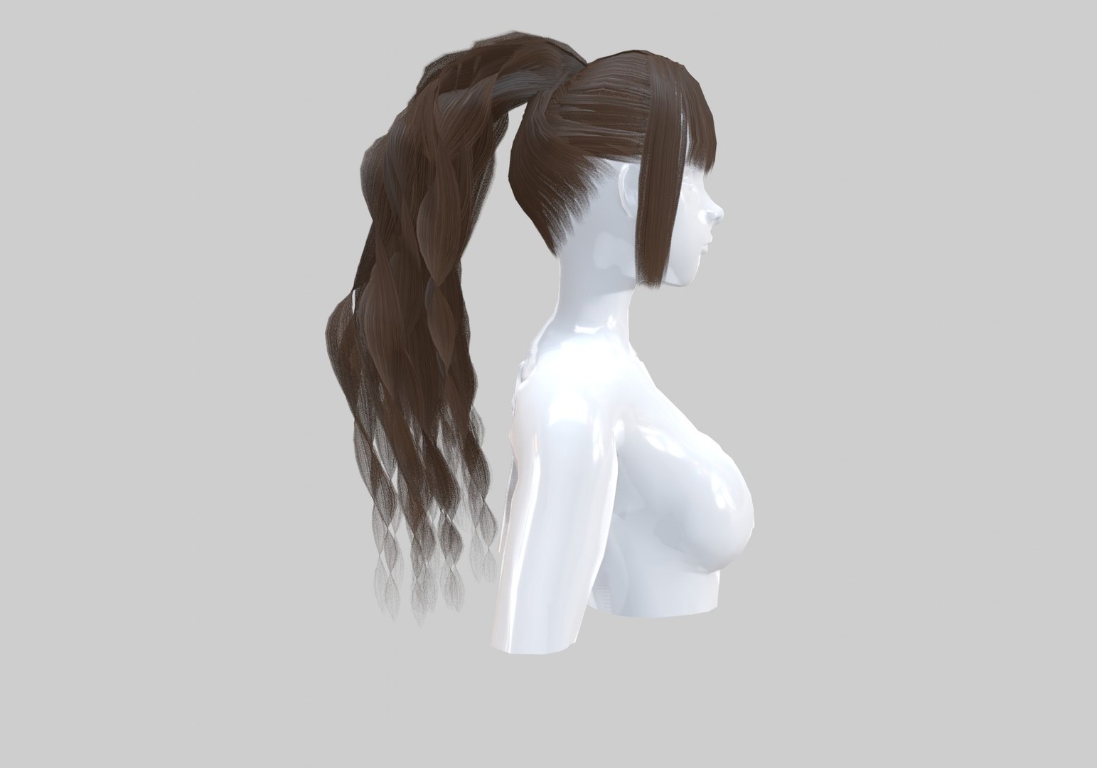 3D Model Ponytail Long Hairstyle - TurboSquid 1961293