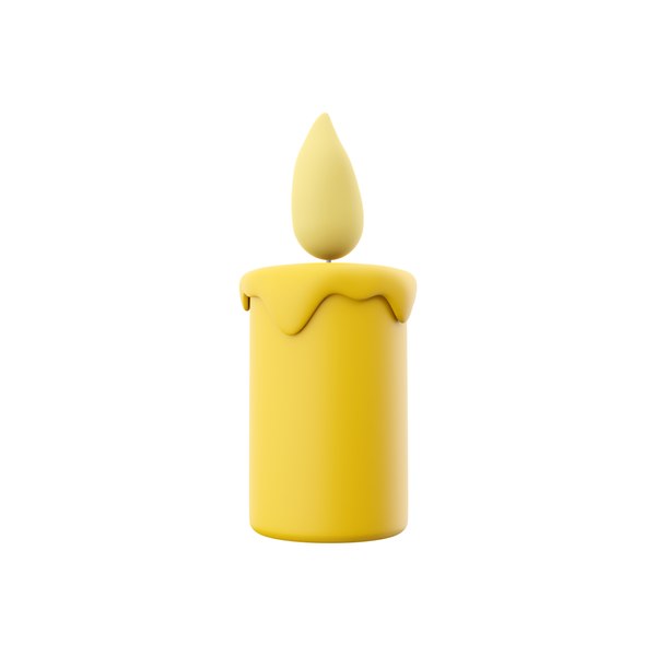 3D model 3d yellow candle icon - TurboSquid 2045877