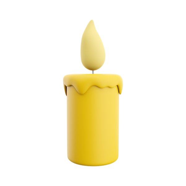 3D model 3d yellow candle icon - TurboSquid 2045877