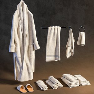bath towels set 3d model